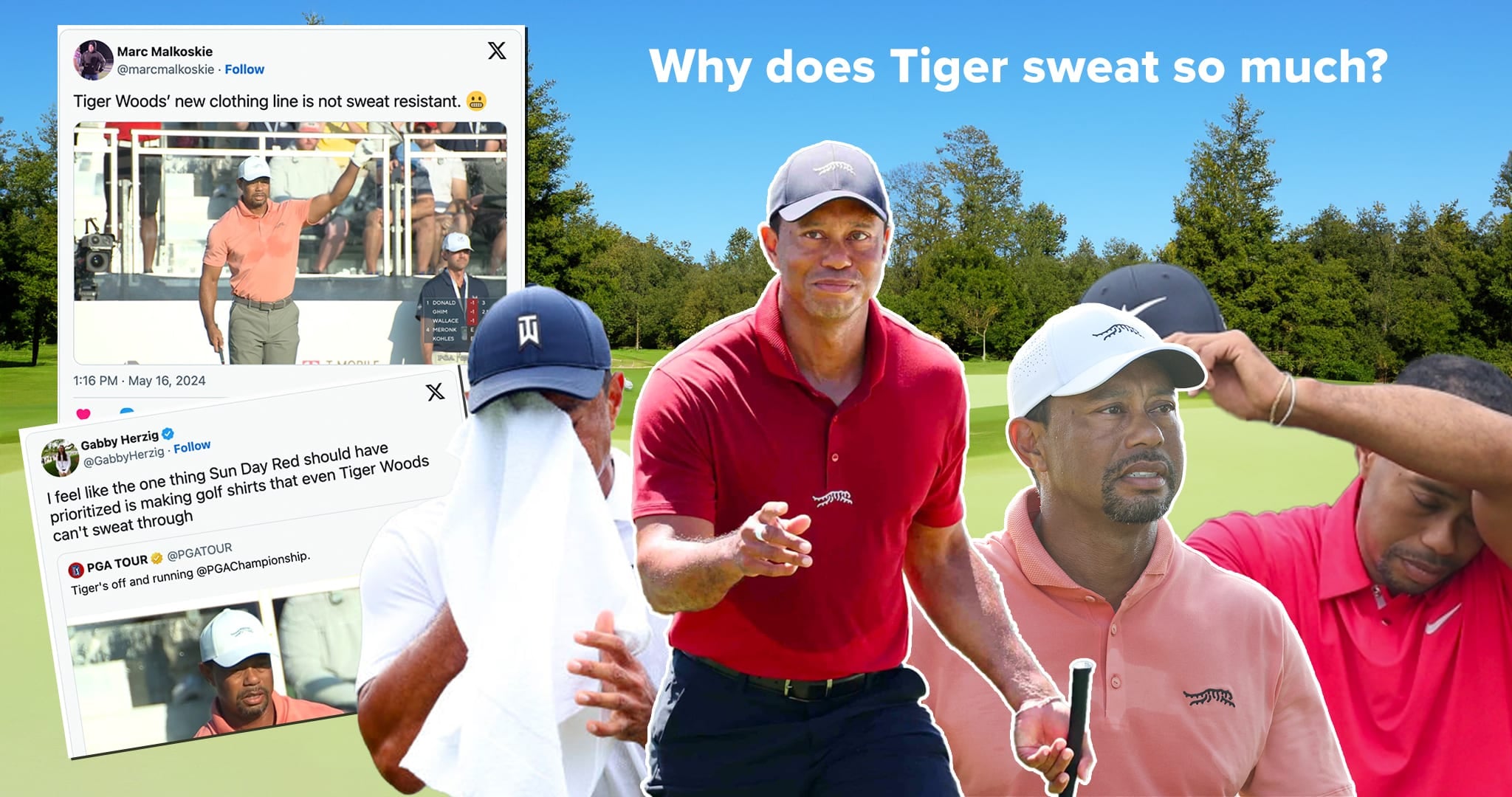 The Tiger Woods sweat issue: Why he changes his shirt so much
