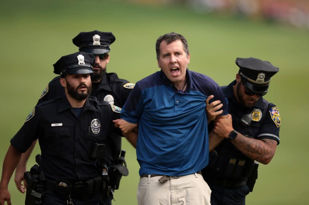 Golf protestors storm 18th green at Travelers Championship | National ...