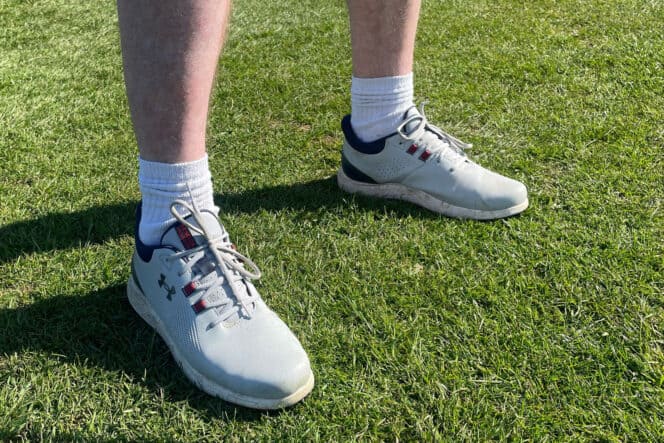Under Armour Drive Medal waterproof spikeless golf shoe review ...