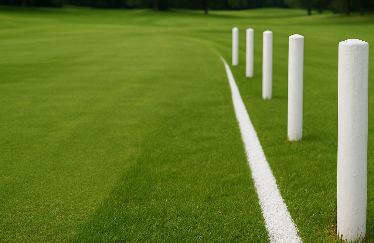 There are out of bounds posts AND a painted line – which has priority ...